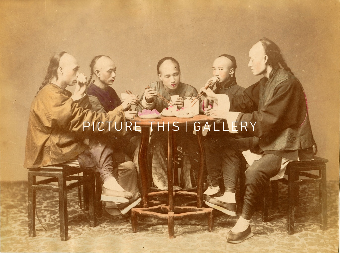 Picture This | **C2773 Studio shot - Five chinese men eating